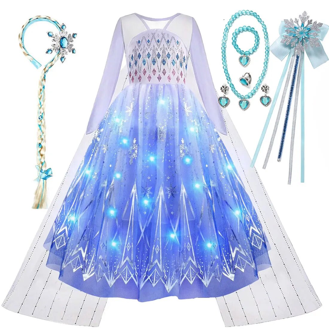 Платье принцессы Эльзы Disney 4T(TAG 120), Elsa Led Suit 04