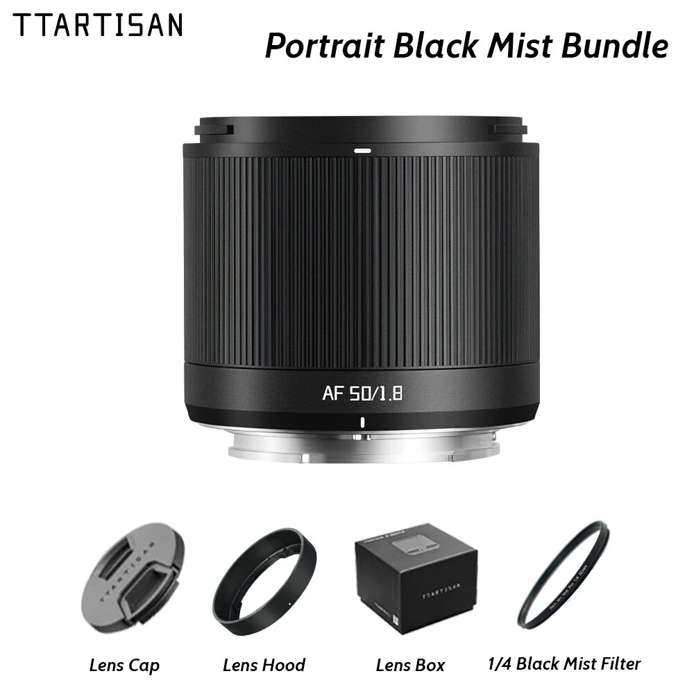 TTArtisan 50mm F1.8 NEO Объектив для беззеркальных камер Никон З, Black Mist Bundle