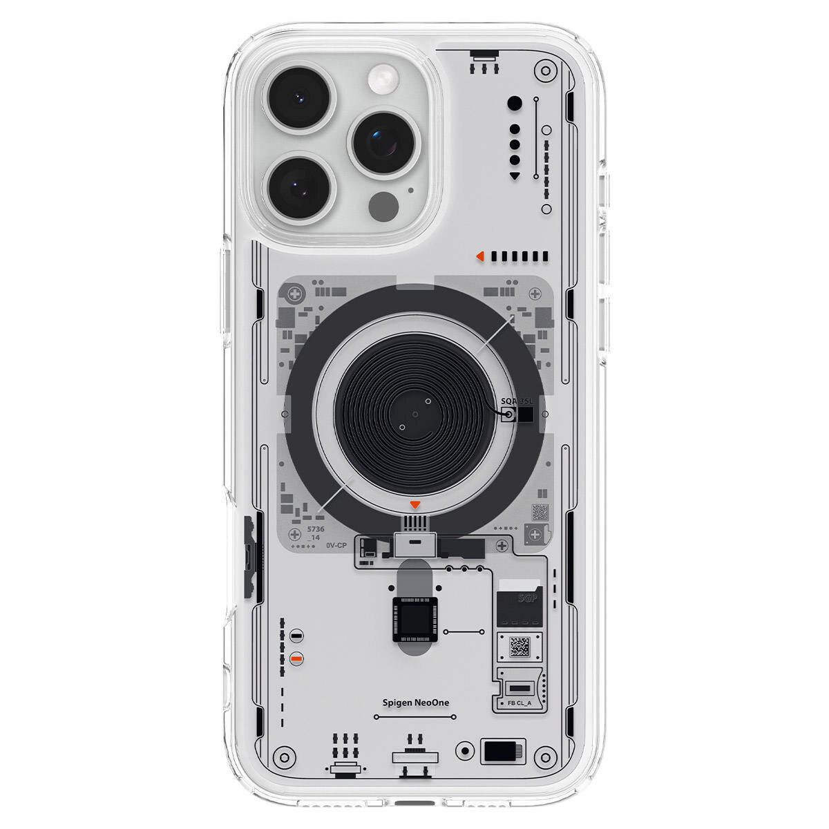 Чехол Spigen на iPhone 16 Pro Max (ACS08791) Ultra Hybrid MagSafe / Спиген Чехол для Айфон 16 Про Макс Прозрачный Внутренности