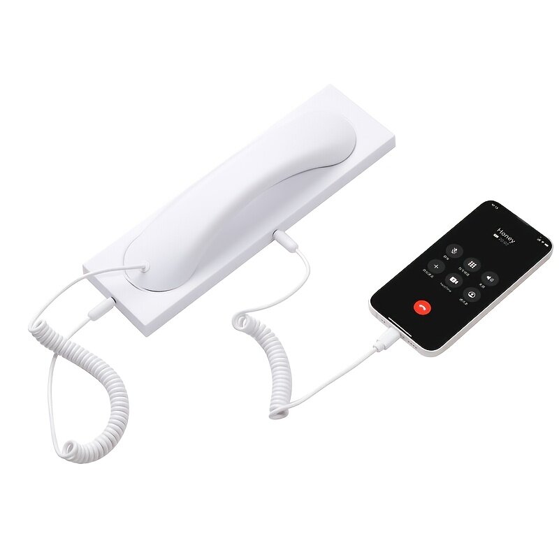 Настольная VOIP-трубка с микрофоном, совместимая с ноутбуками и смартфонами, разъёмы Type-C и 3.5 мм, белый
