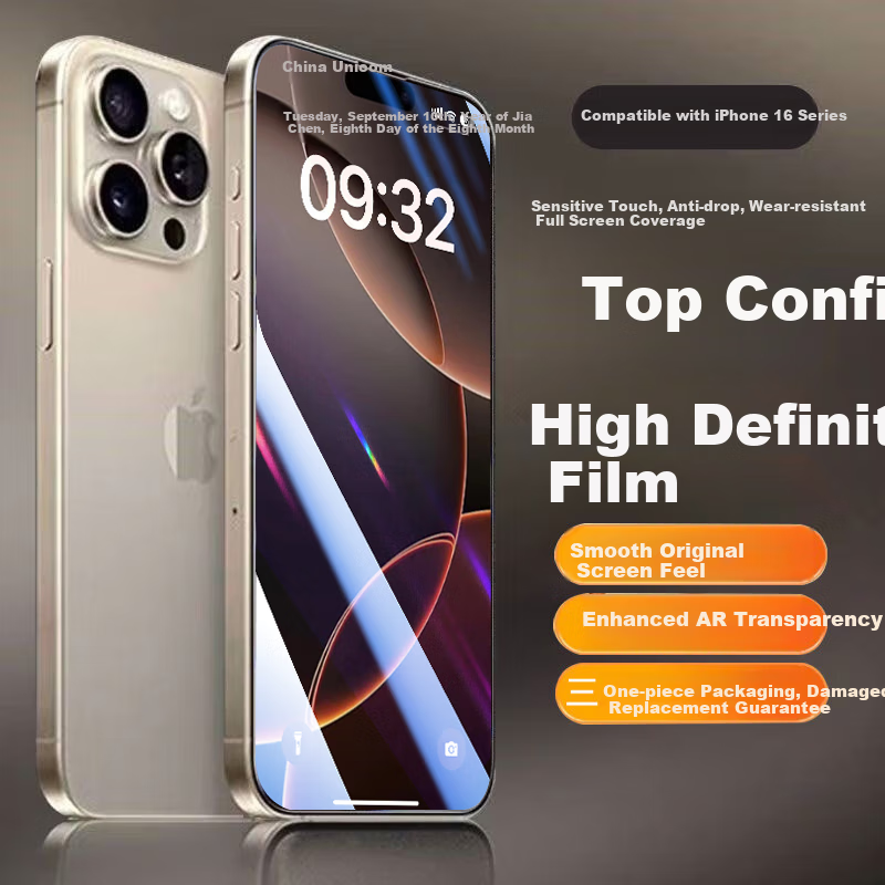 ZHIWEISHI Ультра-Прозрачный 3-комплектный Стеклянный Защитный Чехол для iPhone 16 Высокая Четкость Против Падений