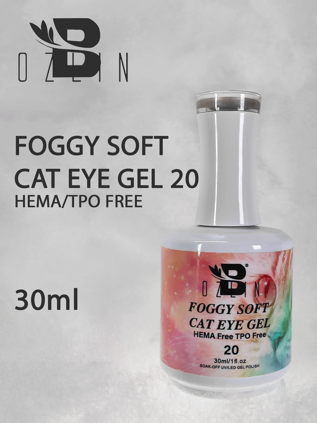Гель-лак "FOGGY SOFT CAT EYE №20", для маникюра, кошачий глаз, 30мл BOZLIN