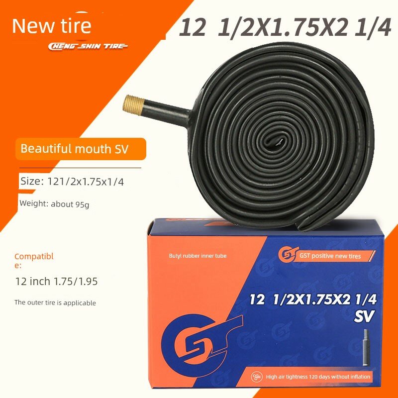 CST Zhenxin 12-1/2x1.75x2-1/4 дюймовая велосипедная камера с американским клапаном, бутиловой резиной, подходит для