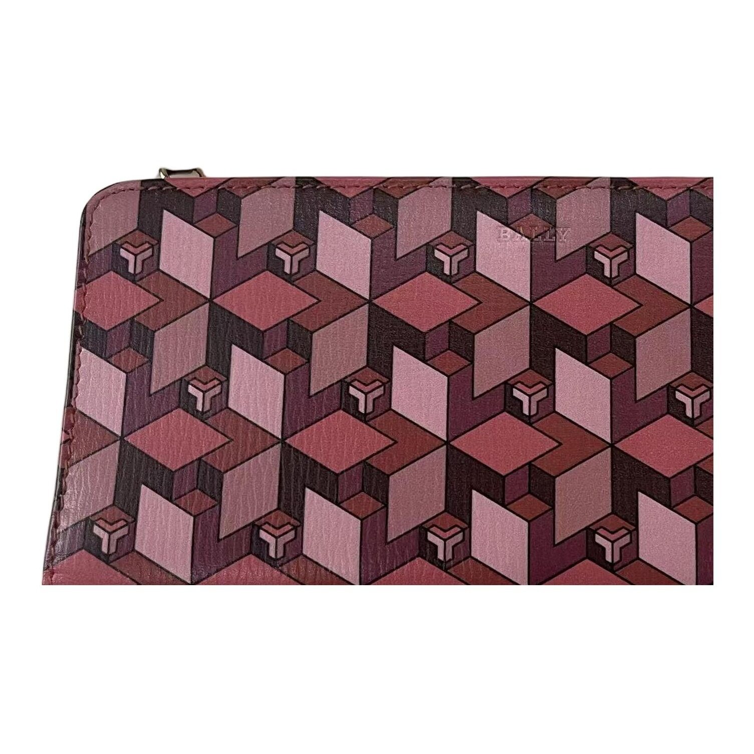 Бумажник Bally, фактура тиснение, розовый/красный — фото 1