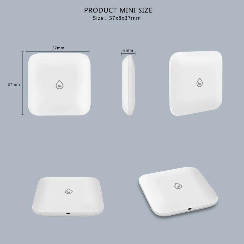 Датчик протечки воды mumubiz Zigbee 3.0 белый — фото 1