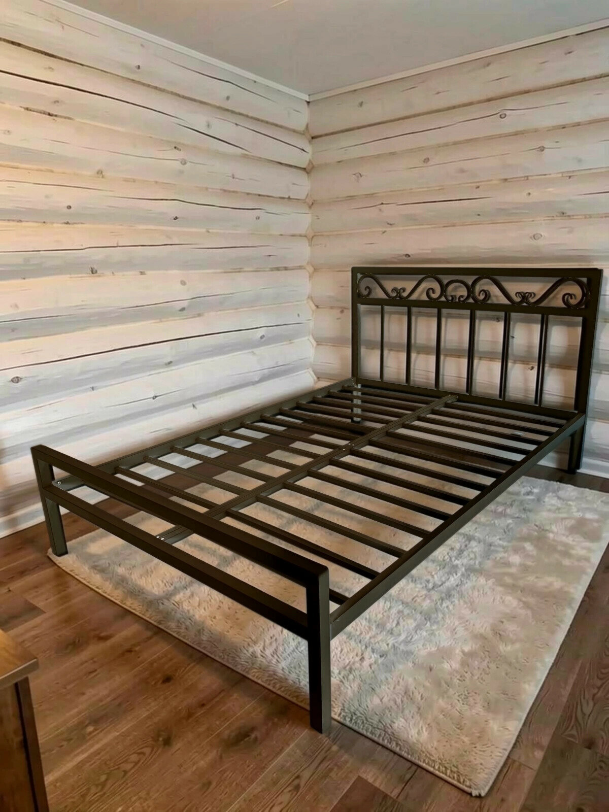 Кровать LOFT Mebel "Мира", металлическая, ортопедическая, 120x190 см, черная