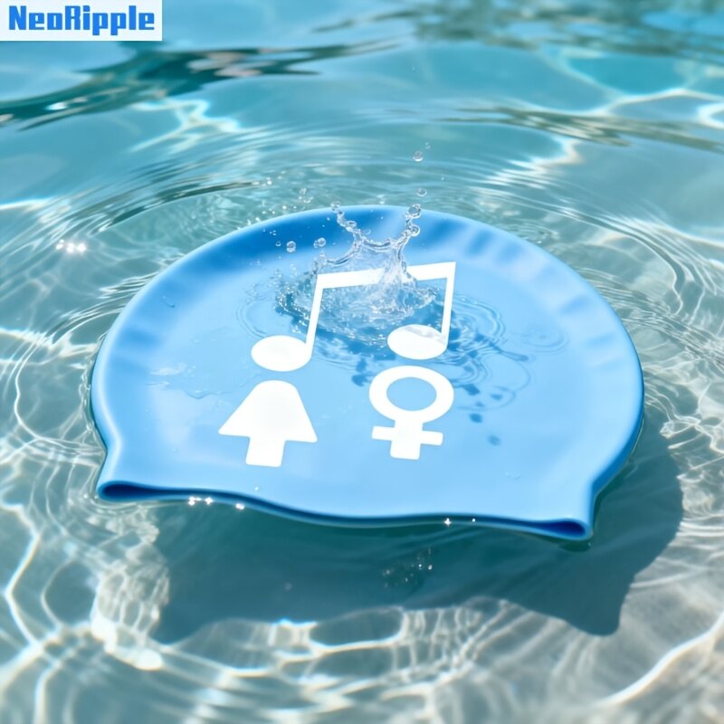 Силиконовая шапочка для плавания Ice Blue Love Song, цвет Light Sky Blue, креативная серия омофонов, унисекс, для молодежи, для парного плавания, вечеринок у бассейна и водных мероприятий