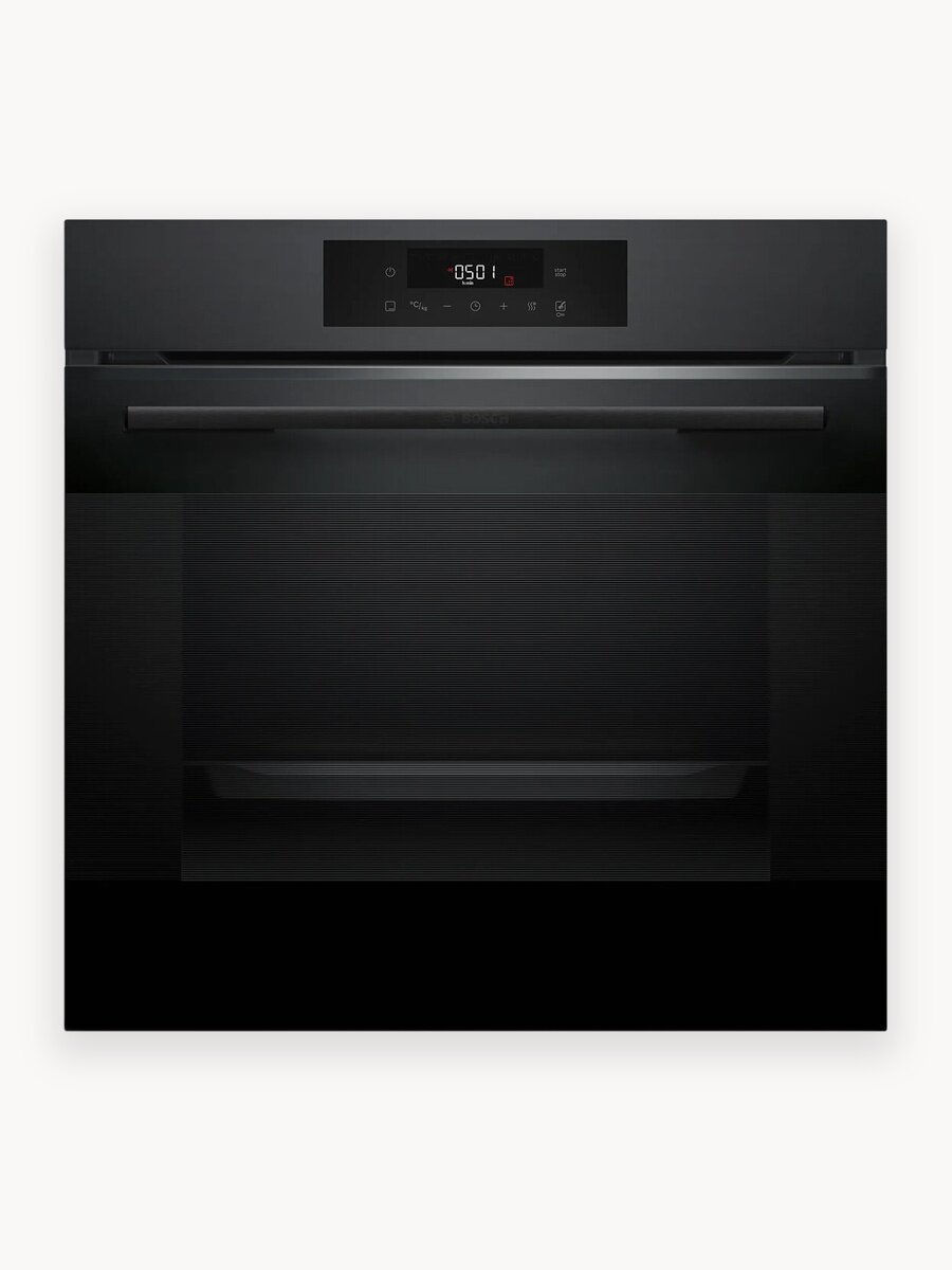 Bosch Духовой шкаф HJG852YT0T, Serie 6, встраиваемый, 76 л, 8 режимов, EcoClean, 3D Hotair, телескопические направляющие