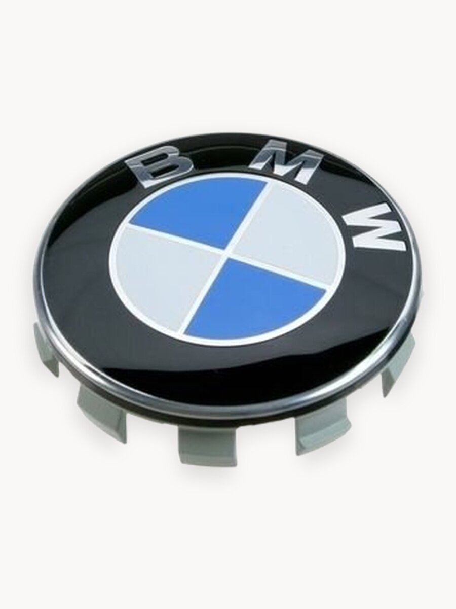 Заглушка диска/Колпачок ступицы литого диска BMW БМВ 68 -65 мм цвет бело-голубой