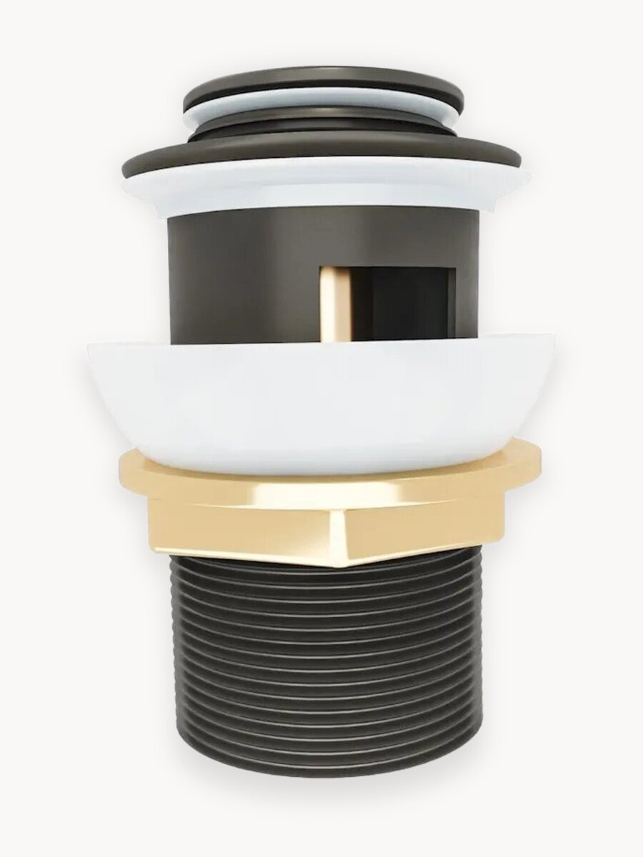 Донный клапан для раковины с переливом Teymi Ritta черный матовый T140124