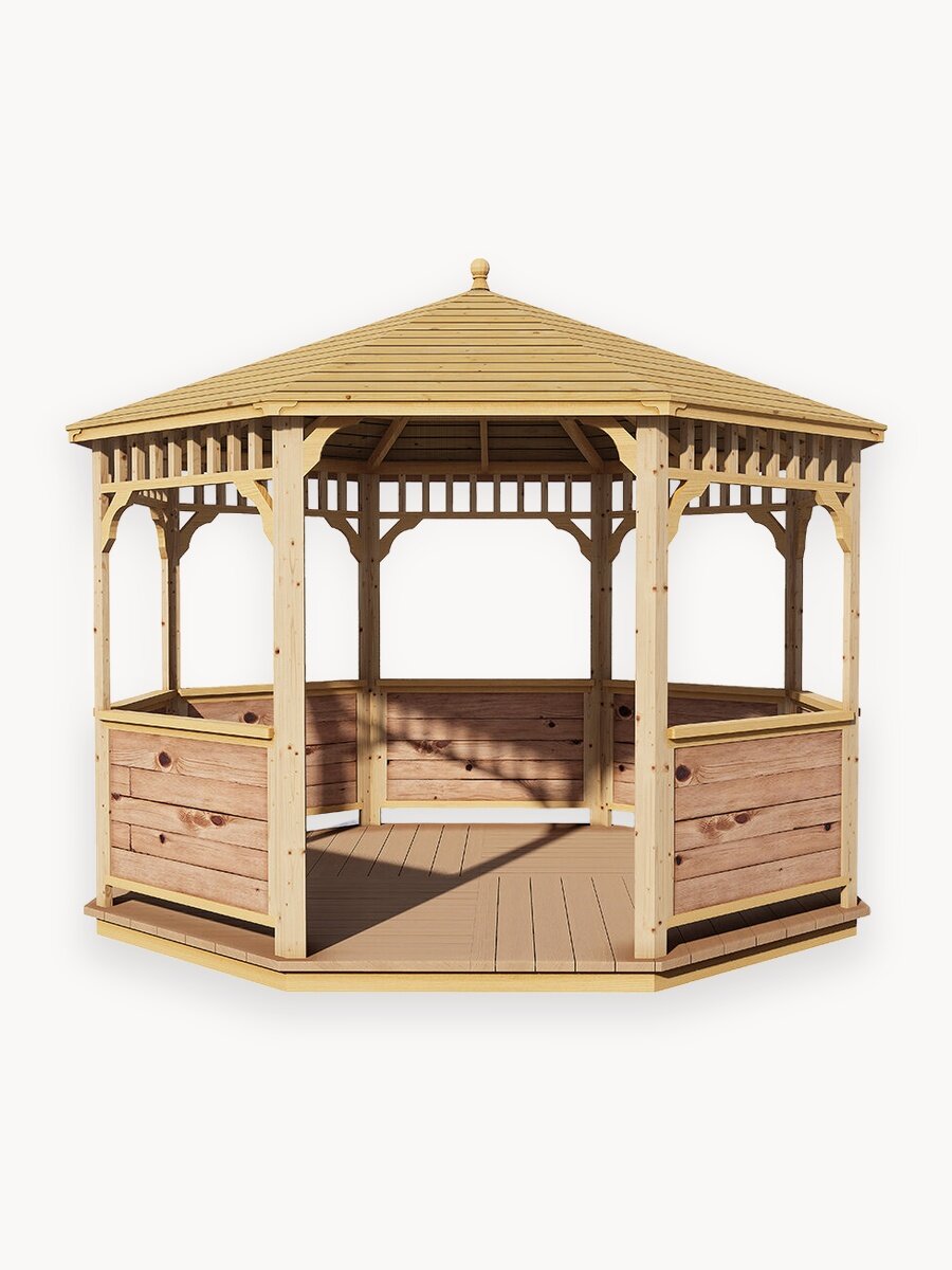 Комплект для самостоятельной сборки Беседки Виктория d 3,5 (с зашивкой ограждений)