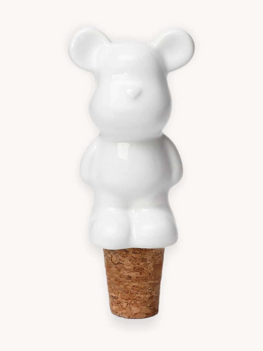 Пробка для вина и бутылок, керамическая, универсальная "Мишка Отто", d=3,5 см