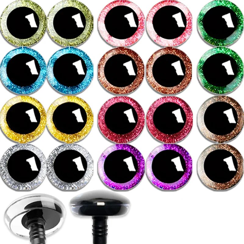 20 пластиковых глазок для игрушек 10 цветов 16mm