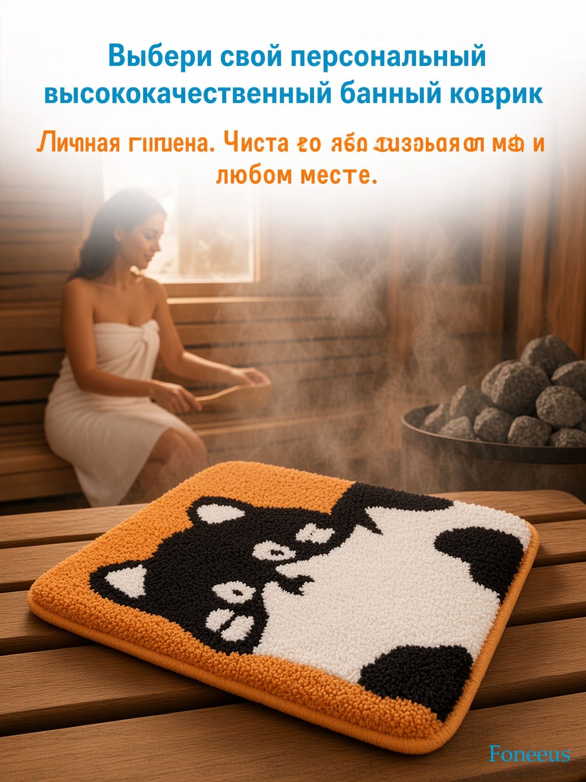 Коврик для бани и сауны термоизоляционный; портативная противоскользящая сидушка в парную, гигиеническая подстилка Foneeus