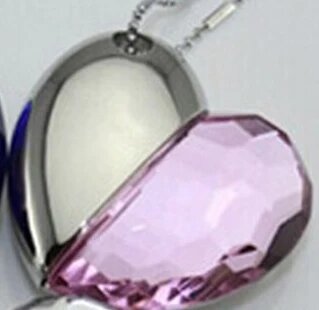 JASTER S009 Флешка Сердце Металл 4-64 ГБ USB 2.0 16 GB, Розовый, Pink