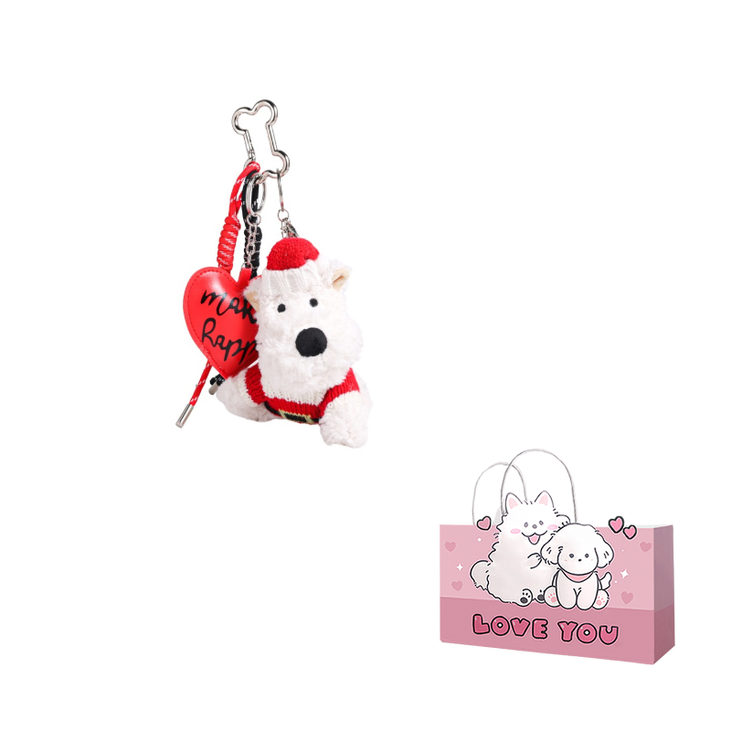 Плюшевая подвеска унисекс X3COMMUNE West Highland White Terrier, 12 см, Christmas Edition