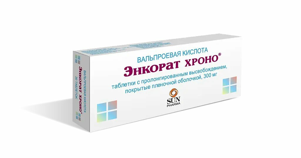 Энкорат хроно таблетки с пролонг высвобождением покрыт. плен. об. 300 мг 30 шт