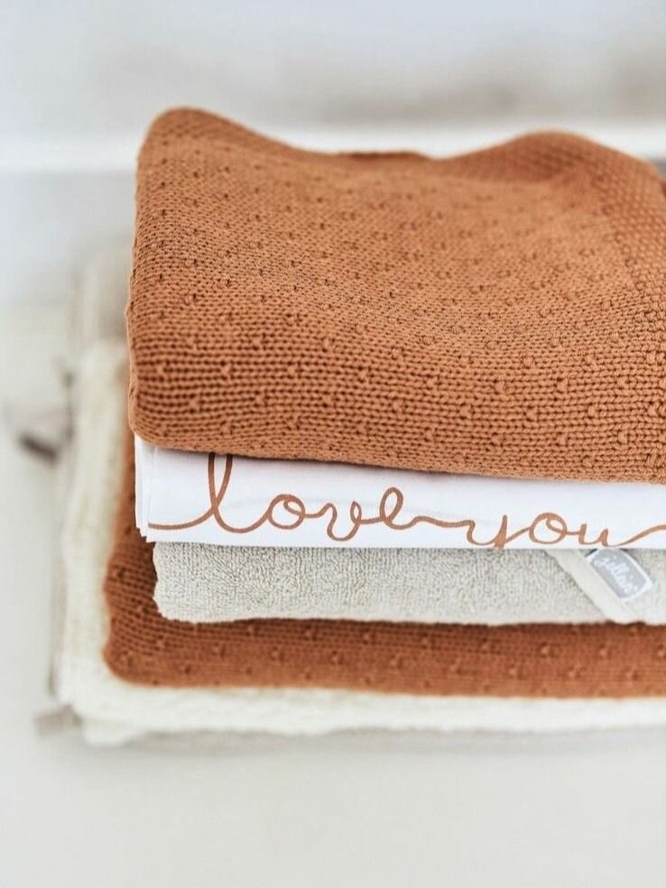 Плед детский, покрывало Jollein, Нидерланды, 100x150cm Bliss Knit Caramel