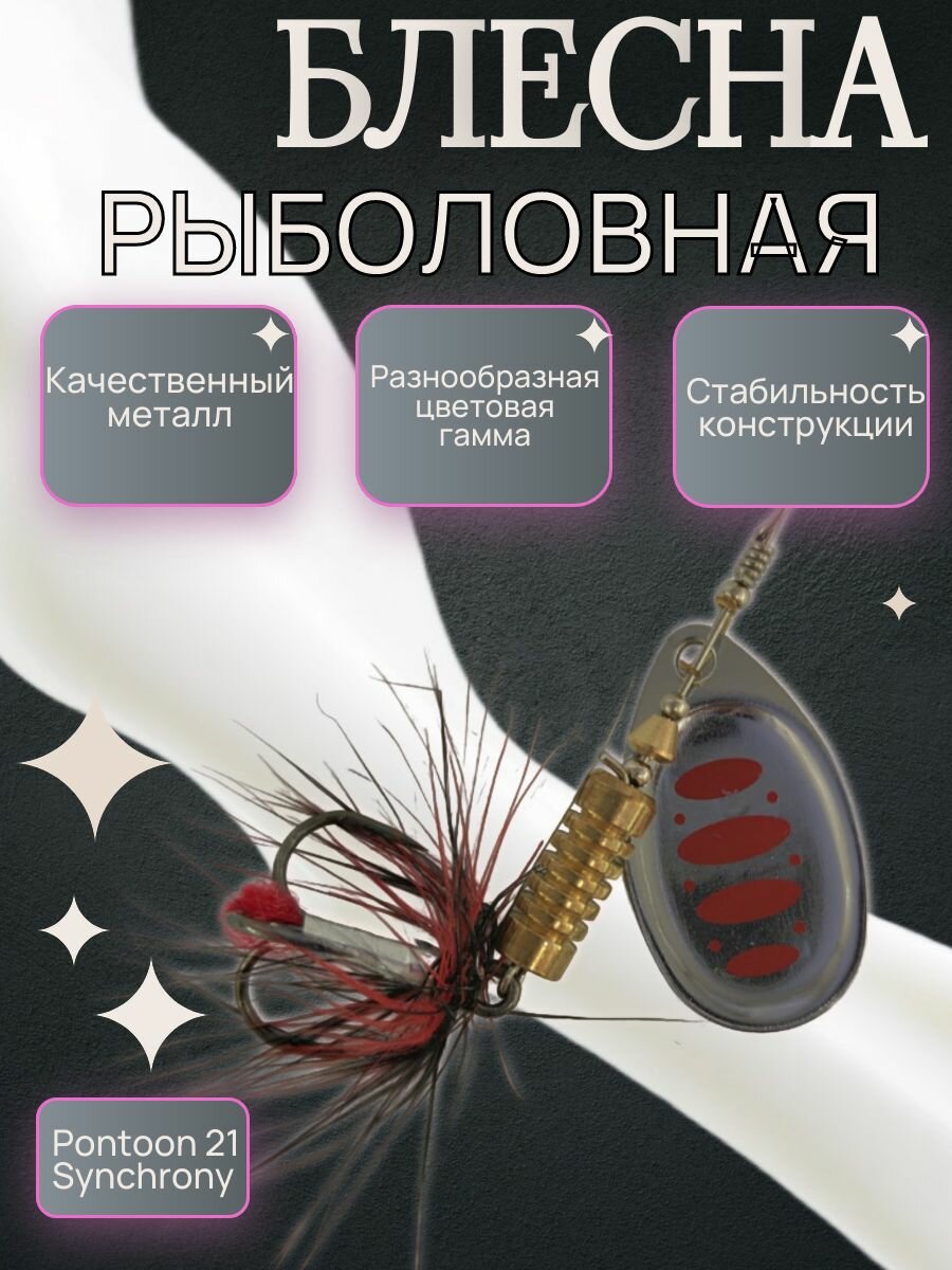 Блесна рыболовная Pontoon 21 Lure Factory Synchrony #3,5, красный серебро