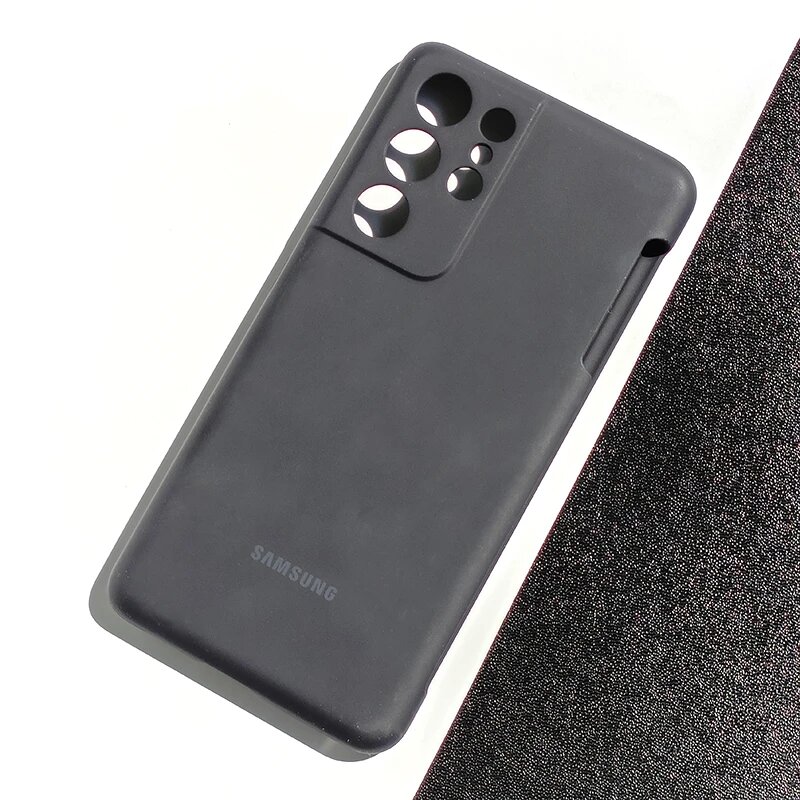 Samsung Galaxy S21 Ultra Phone S Pen Stylus Силиконовый чехол Soft-Touch Задняя Only Black Case