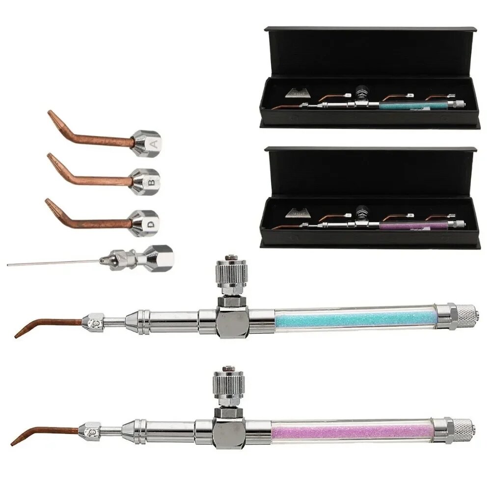 Кислородно-водородная горелка для сварки, 5 шт. + насадки Розовый