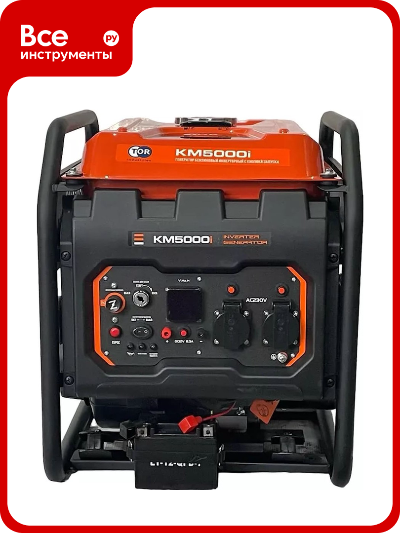 Инверторный бензиновый генератор TOR KM5000i 5,0 кВт 220В 25 л с кнопкой запуска 1025976, медный