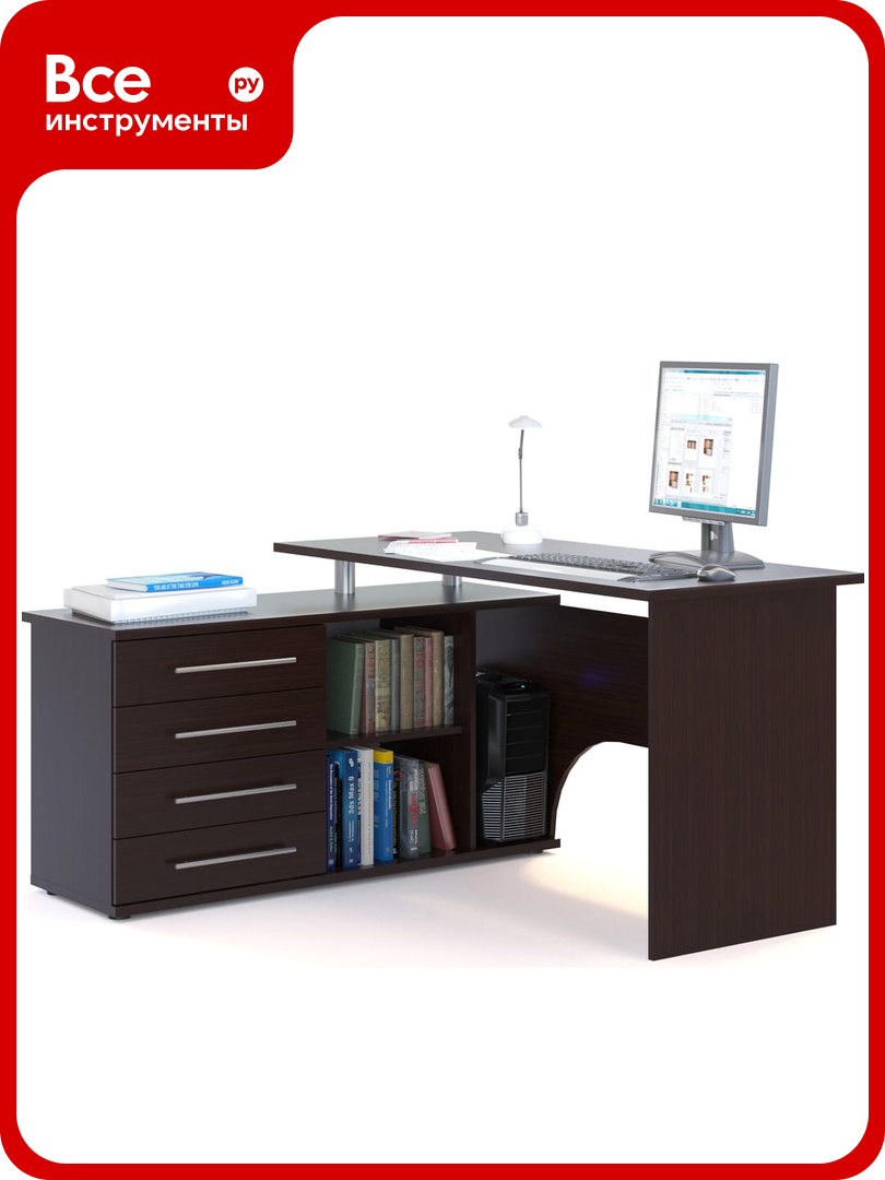 Компьютерный стол сокол левый венге КСТ-109Л КСТ109ЛВ5
