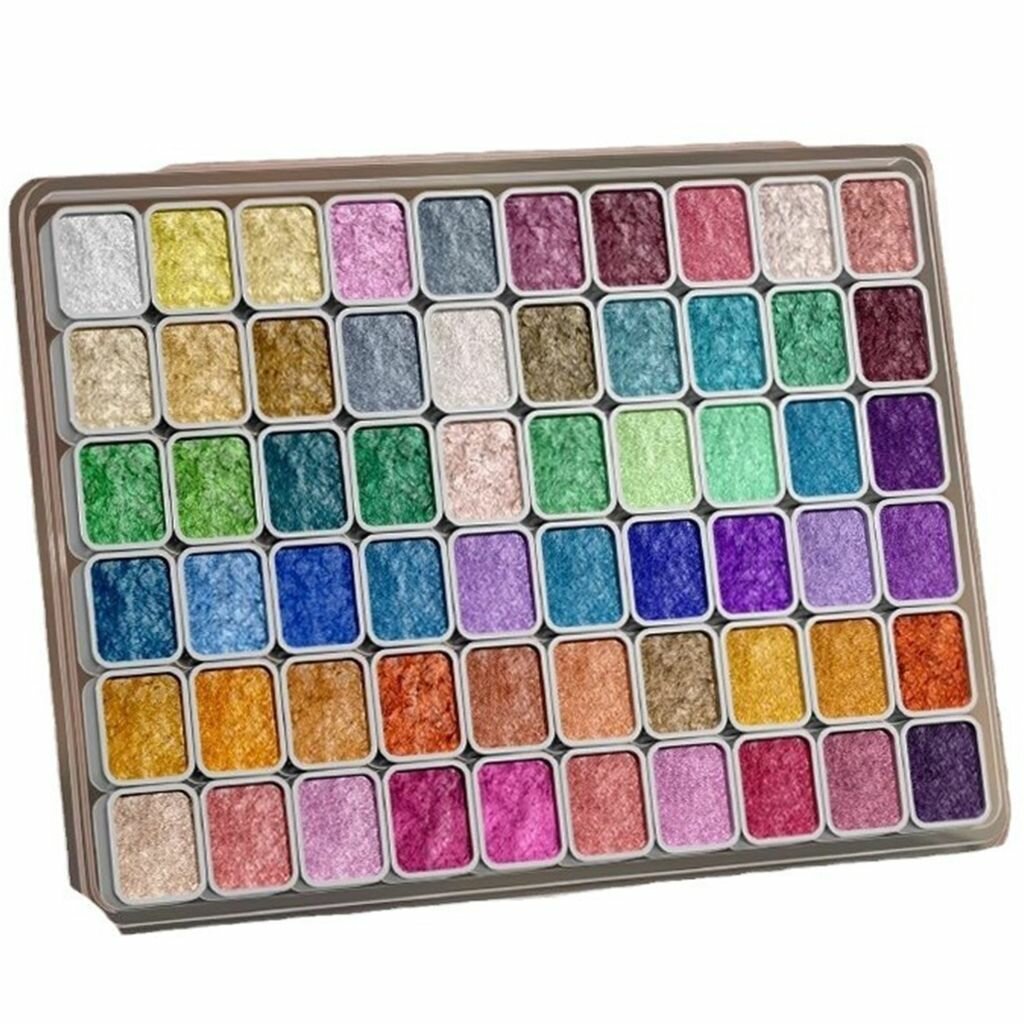 (1 коробка 60 цветов) Перламутровая акварель твердая (высокая)