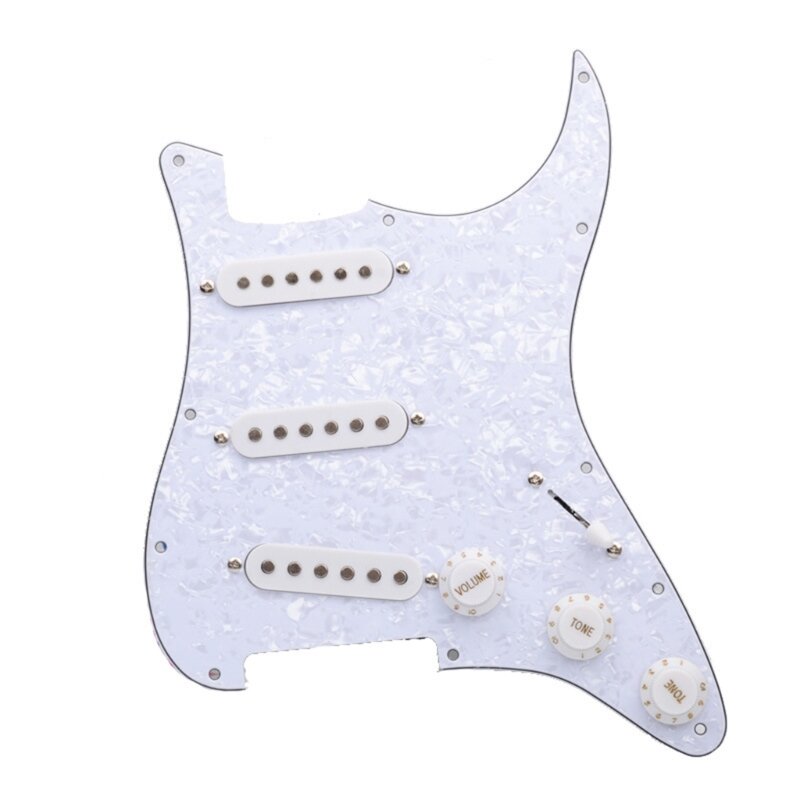 Prewired Pickups Set Loaded Pickguard Guitar Plastic Pickups SSS Single Coiled