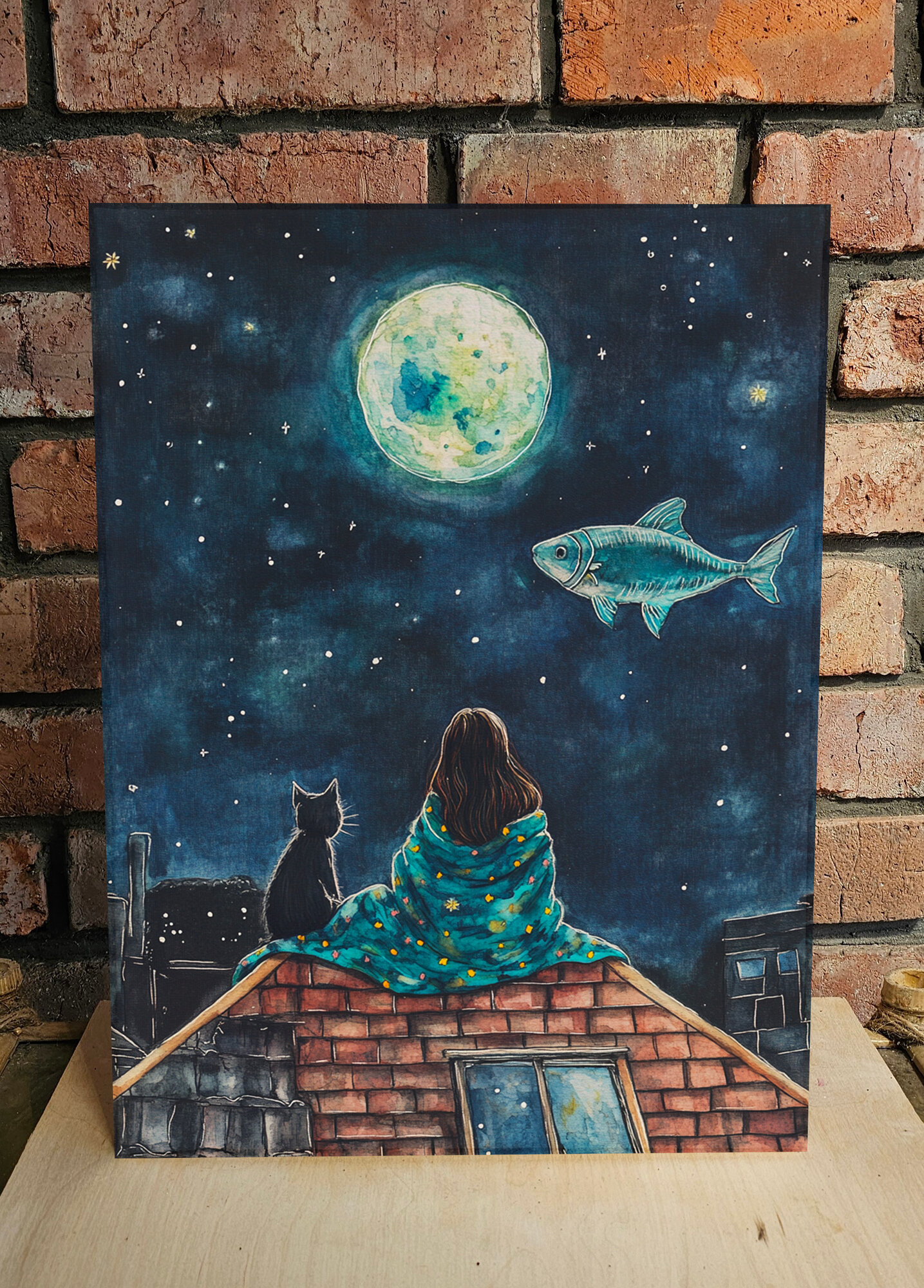 Картина «Ночная сказка» с UV-печатью на холсте 30×40 см