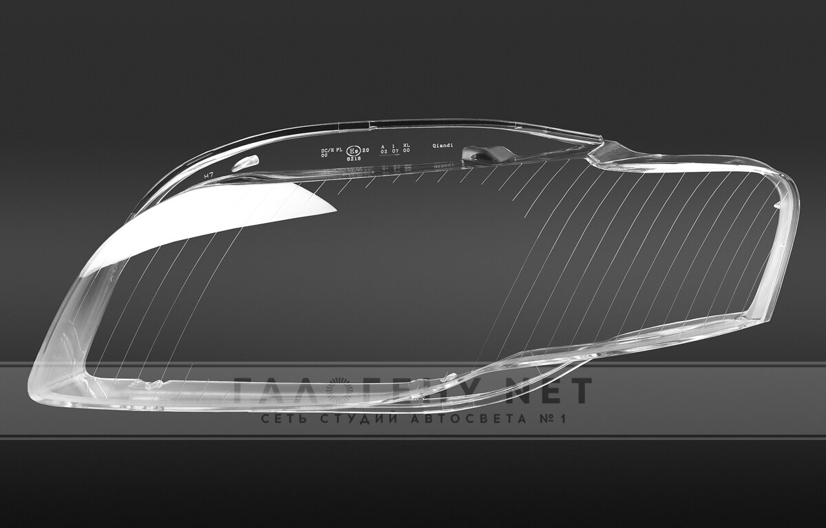 Стекло фары Audi A4 B7 2004-2009, левое, GNX, поликарбонат, для автомобилей Ауди А4