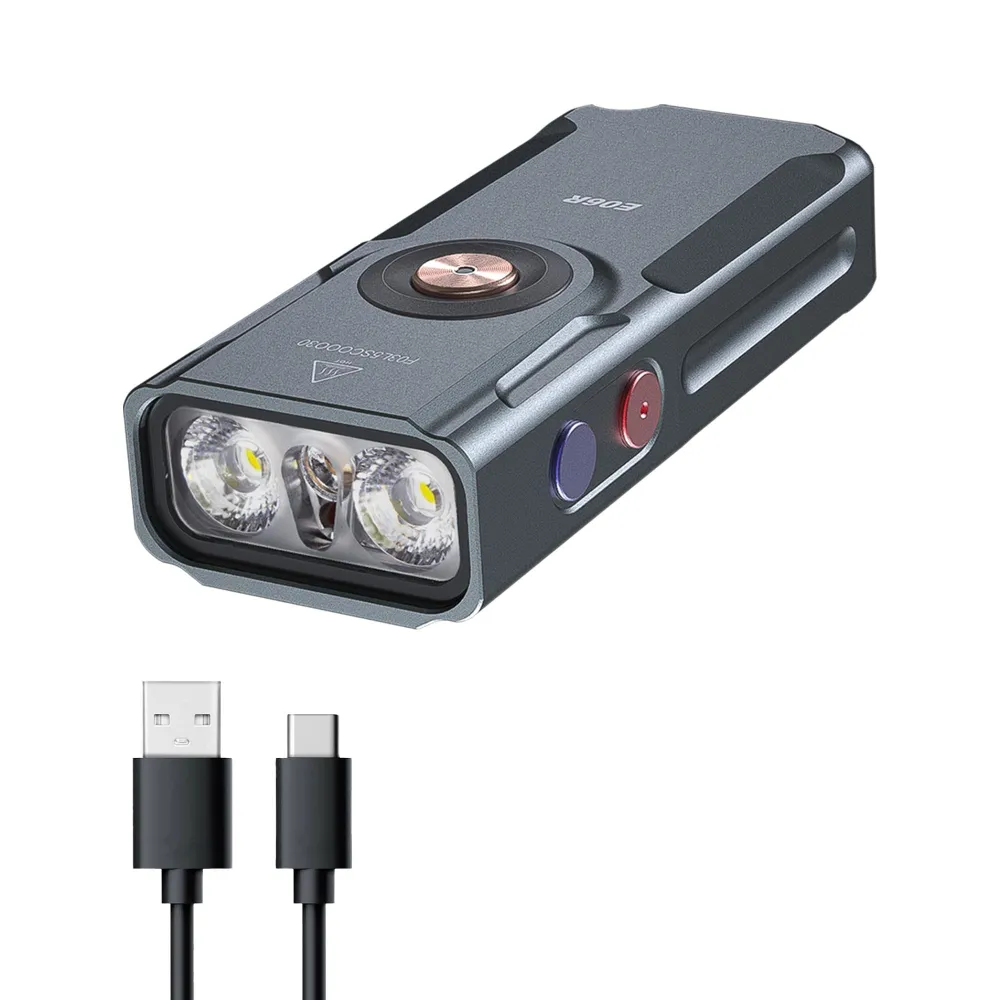 Светодиодный перезаряжаемый фонарик, 700 люмен, несколько режимов, задний магнитный, EDC glare mini keychain lantern