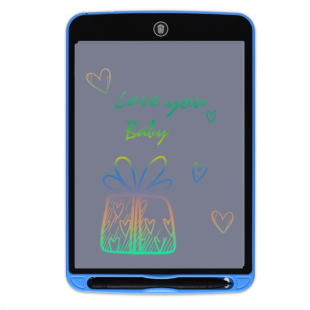 10-дюймовый ЖК-блокнот для письма, стираемый, многоразовый, электронная доска для рисования и письма со стилусом для детей и взрослых, синий
