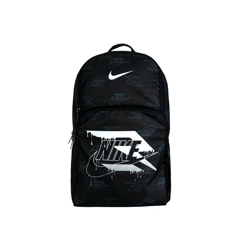 Рюкзак Nike 3brand, городской, спортивный, унисекс, черный с принтом