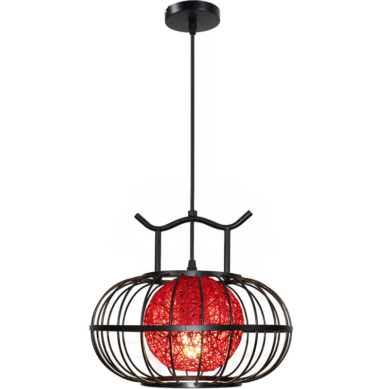 30cm фонарная люстра, 220V E27 * 1 без лампочки, ретро - Дзэн классическая китайская красная кованая стальная шаровая люстра