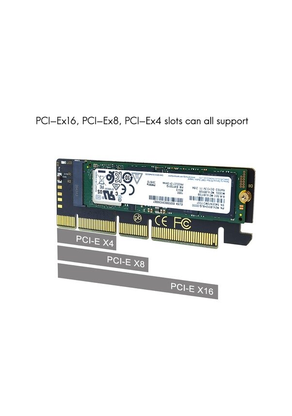 Плата расширения M.2 NVMe SSD в PCIe 3.0 X16/x8/x4 Desktop SSD