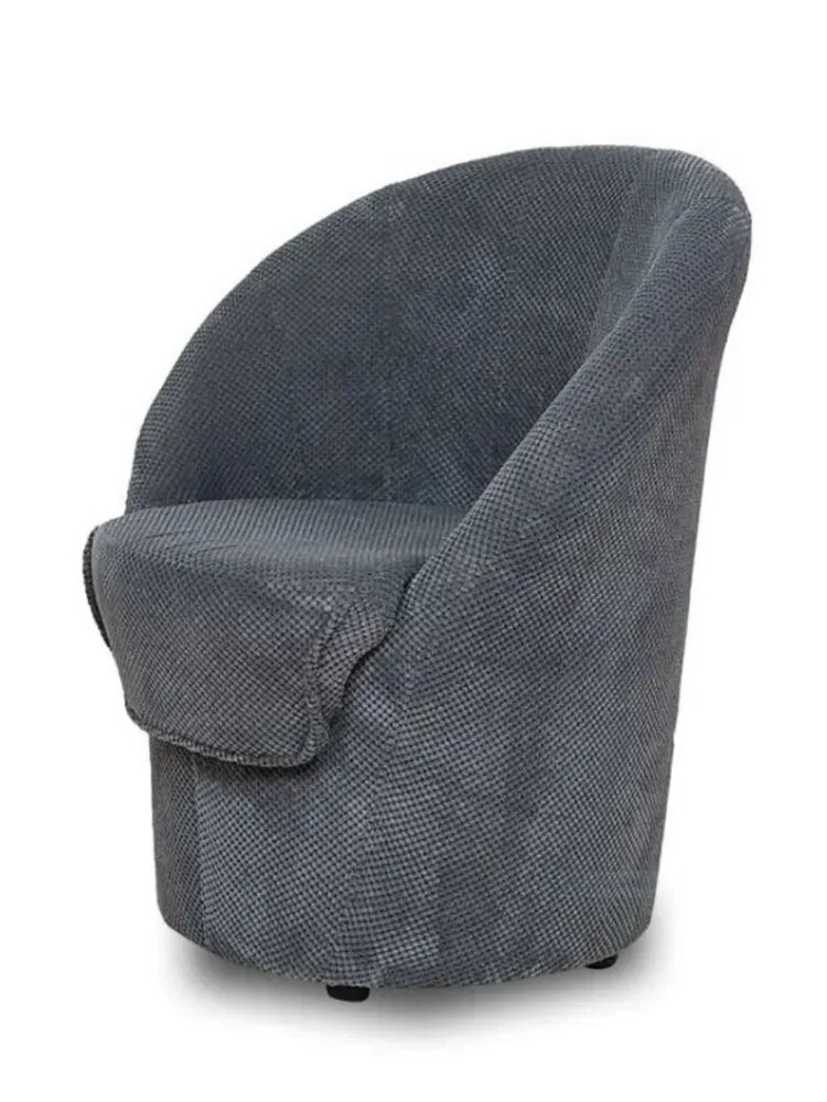 Кресло алекс 68х72х85 см, кресло для отдыха, мягкое, нераскладное, серый плюш-велюр