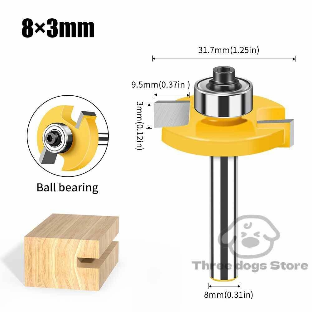 Фреза кромочная фальцевая 31.7 х 3 мм, подшипника 12.7 мм, хвостовик 8 мм JGZUI