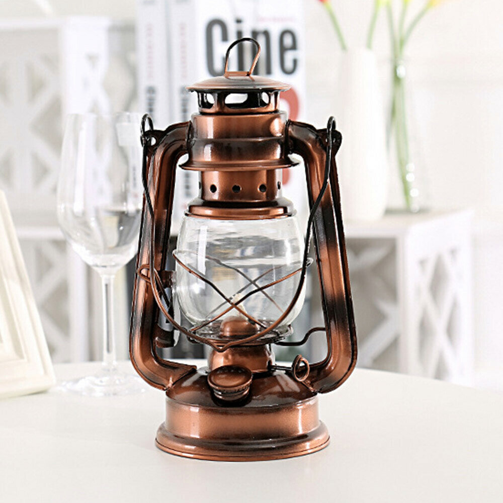 Ретро масло фонарь керосин парафин ураган лампа Wick открытый лагерь свет
