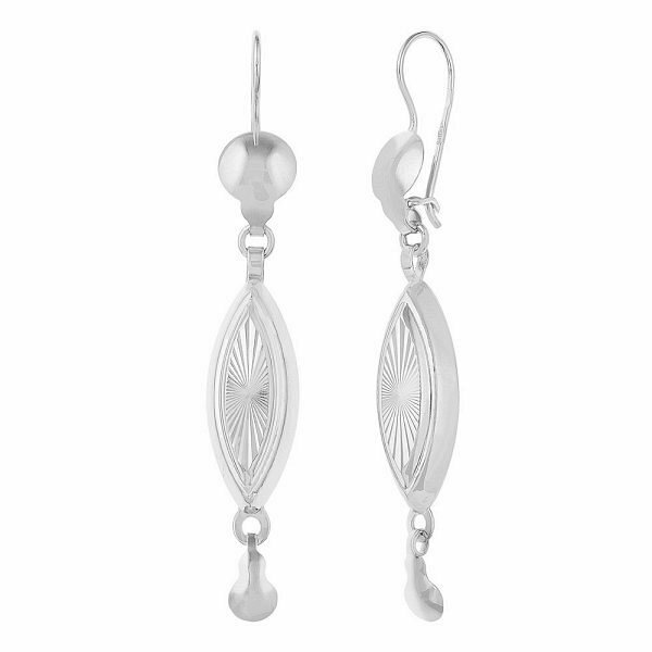 Серьги с подвесками, серебро, 925 проба, родирование