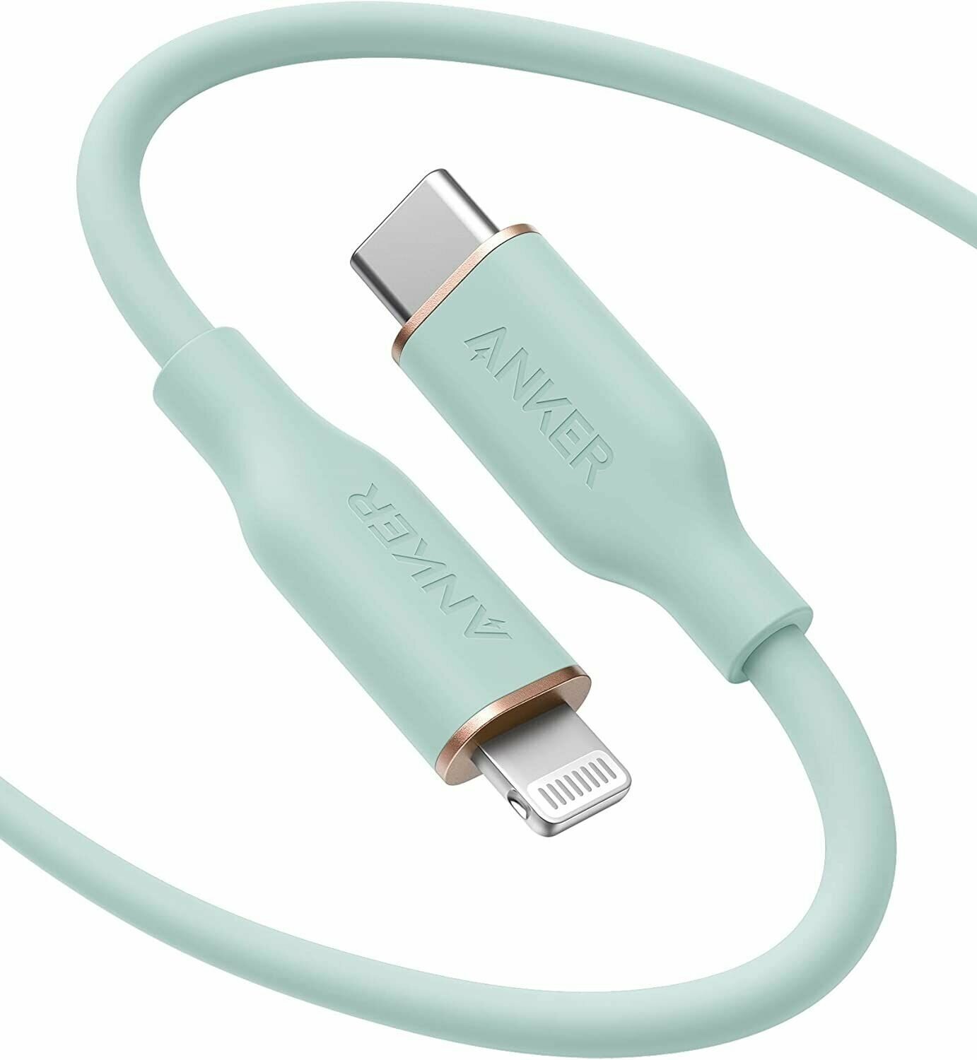 Кабель для айфона Anker 641 PowerLine III USB-C to Lightning Cable 1.8m (Flow, Silicone) Green (A8663661)