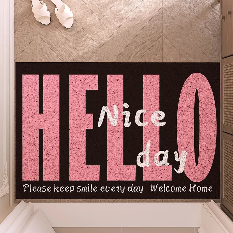 "HELLO Nice Day" Черный текстовый коврик для пола, Домашние коврики для пола, 40х60см