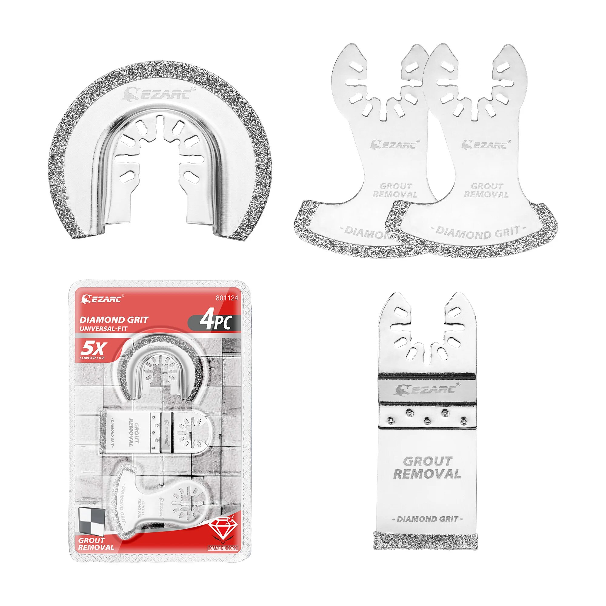 Набор алмазных лезвий для плиточного шва, 4 шт