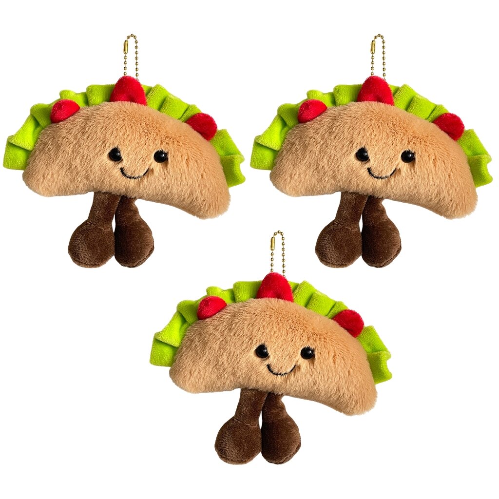 Мультяшные Плюшевые Тако Брелок Мягкая Игрушка Сумка Шарм Подвеска Для Детских Подарков Украшение Дома Автомобиля 3ШТ