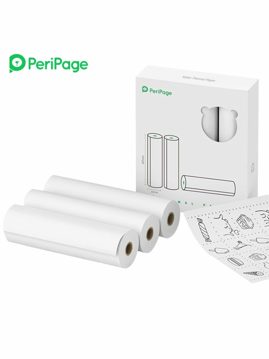 Рулоны термобумаги без бисфенола-А размером 107 x 30 мм для PeriPage A9 Max/A9s Max, водонепроницаемая и маслостойкая бумага для печати чеков, 3 шт. в неклейких рулонах