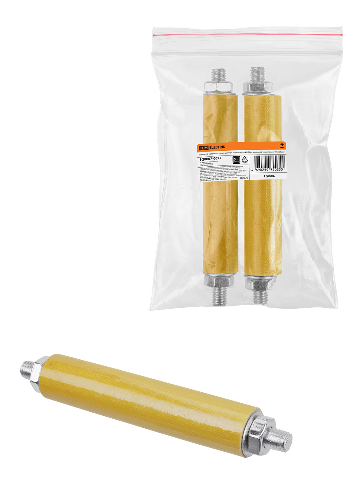 Изолятор соединительных шпилек H 90 мм для ИШП в упаковке 2 штуки TDM Electric