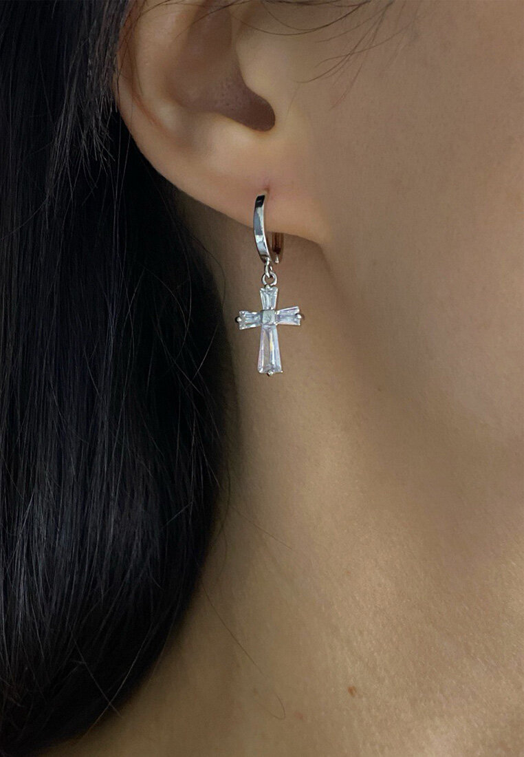 Серьги конго, с подвесками, кристаллы Swarovski