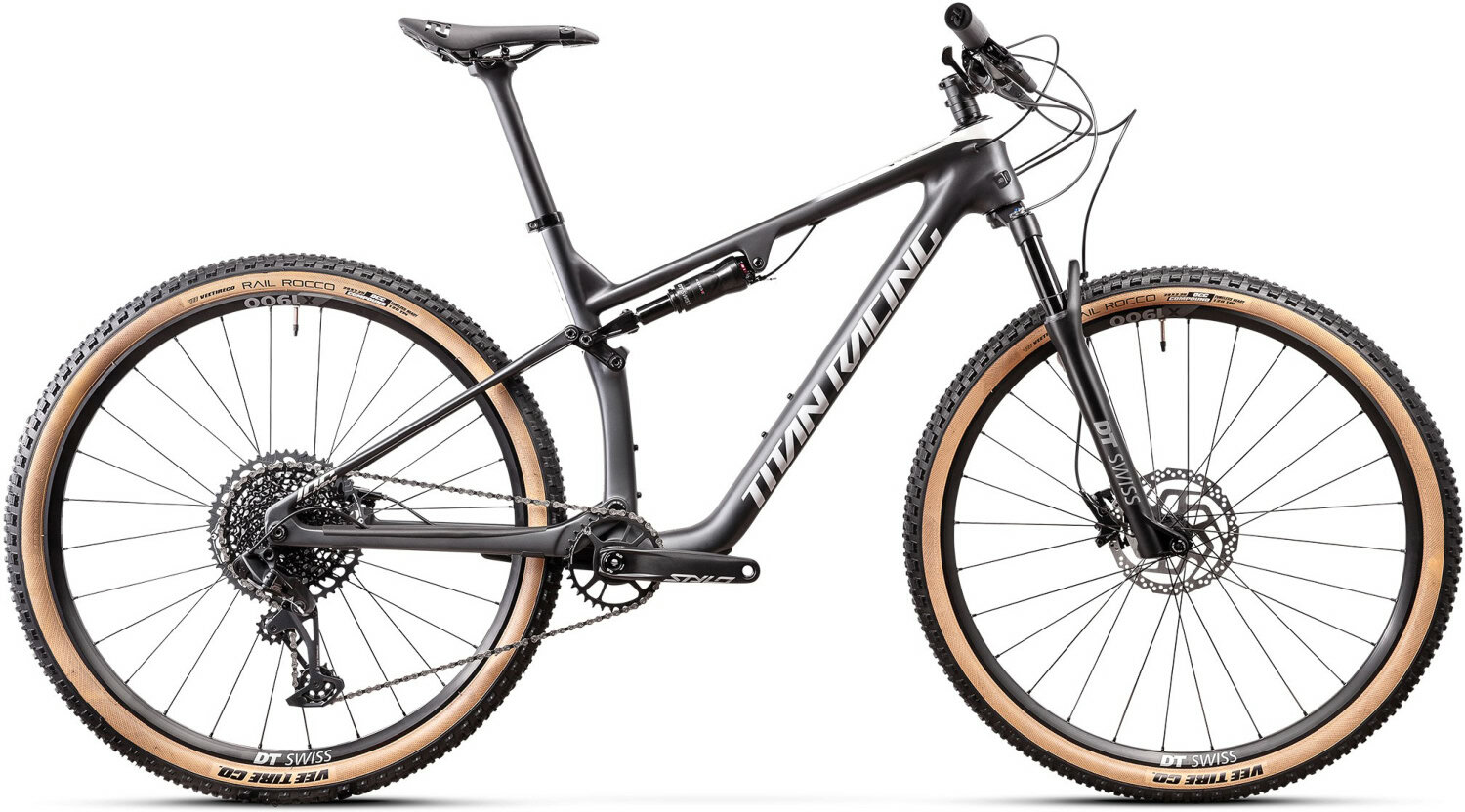 Велосипед двухподвесный Titan Racing Cypher RS Carbon LTD (2025), рама L (18.5"), 29", карбон черный/белый