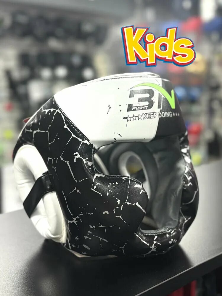 Шлем для бокса детский BN fight черно-белый