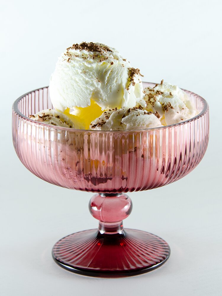 Креманка для мороженого и десертов (без коробки), стекло, светло-бордовый, 257 мл